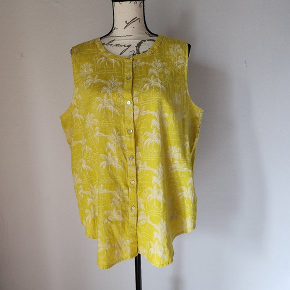 C&C California | Tops | Cc California Linen Palm Tree Sleeveless Tunic ...